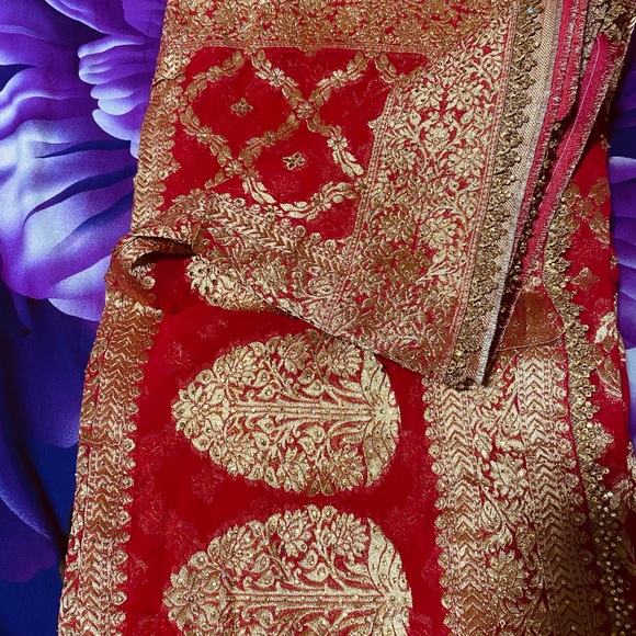 Dresses | Soft Katan Jorget Saree With Stone Work | Poshmark